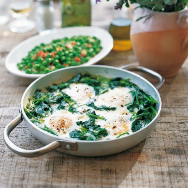 Spinazie met eieren uit de oven - recept - okoko recepten