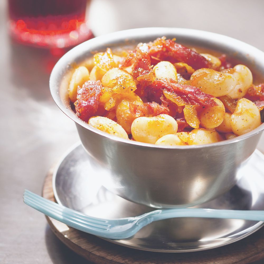 Gebakken witte bonen met pancetta - recept - okoko recepten