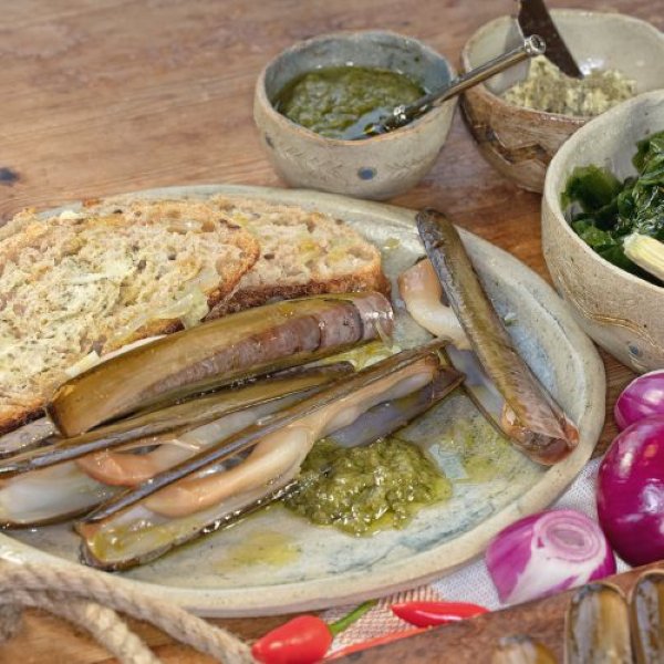 Scheermessen met zeewiervinaigrette - recept - okoko recepten