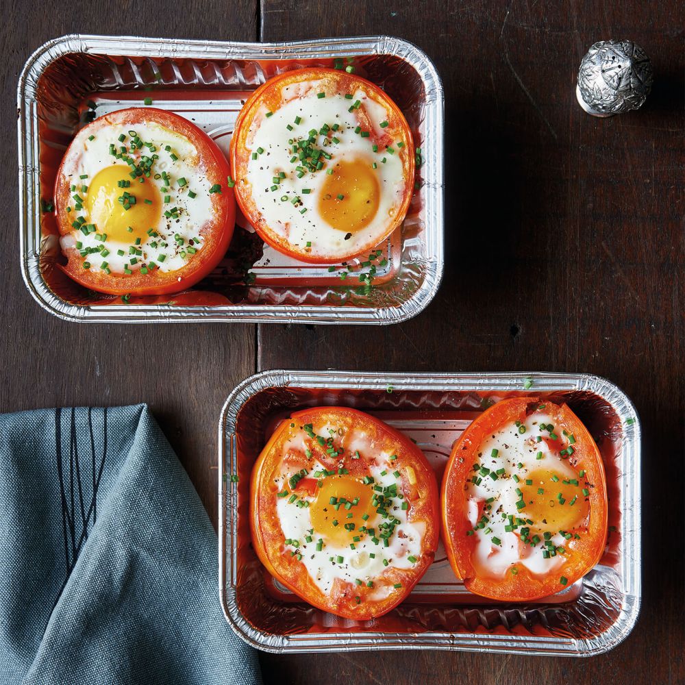 Gevulde tomaten met ei van de barbecue - recept - okoko recepten