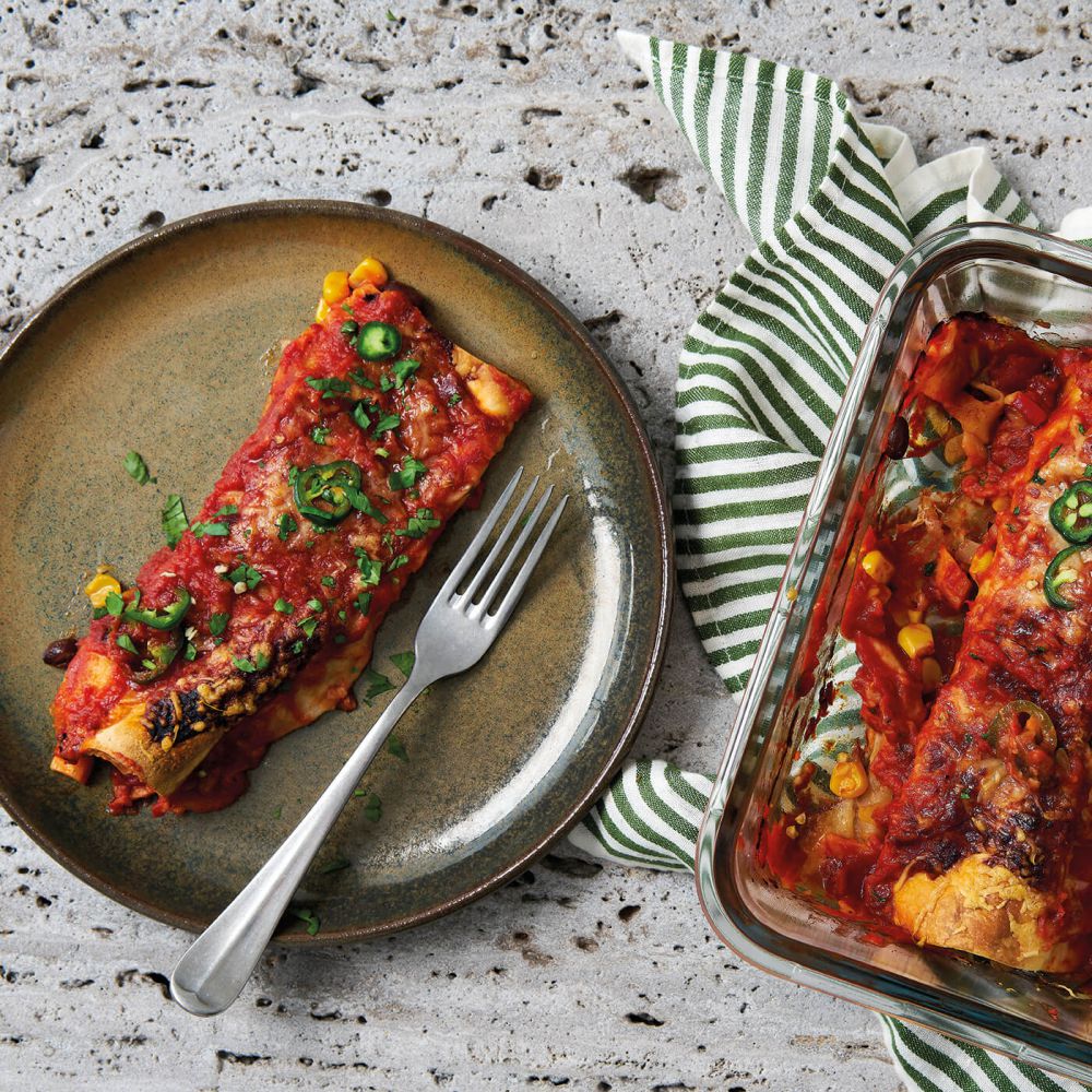 Enchilada's met zwarte bonen en zoete aardappel - recept - okoko recepten