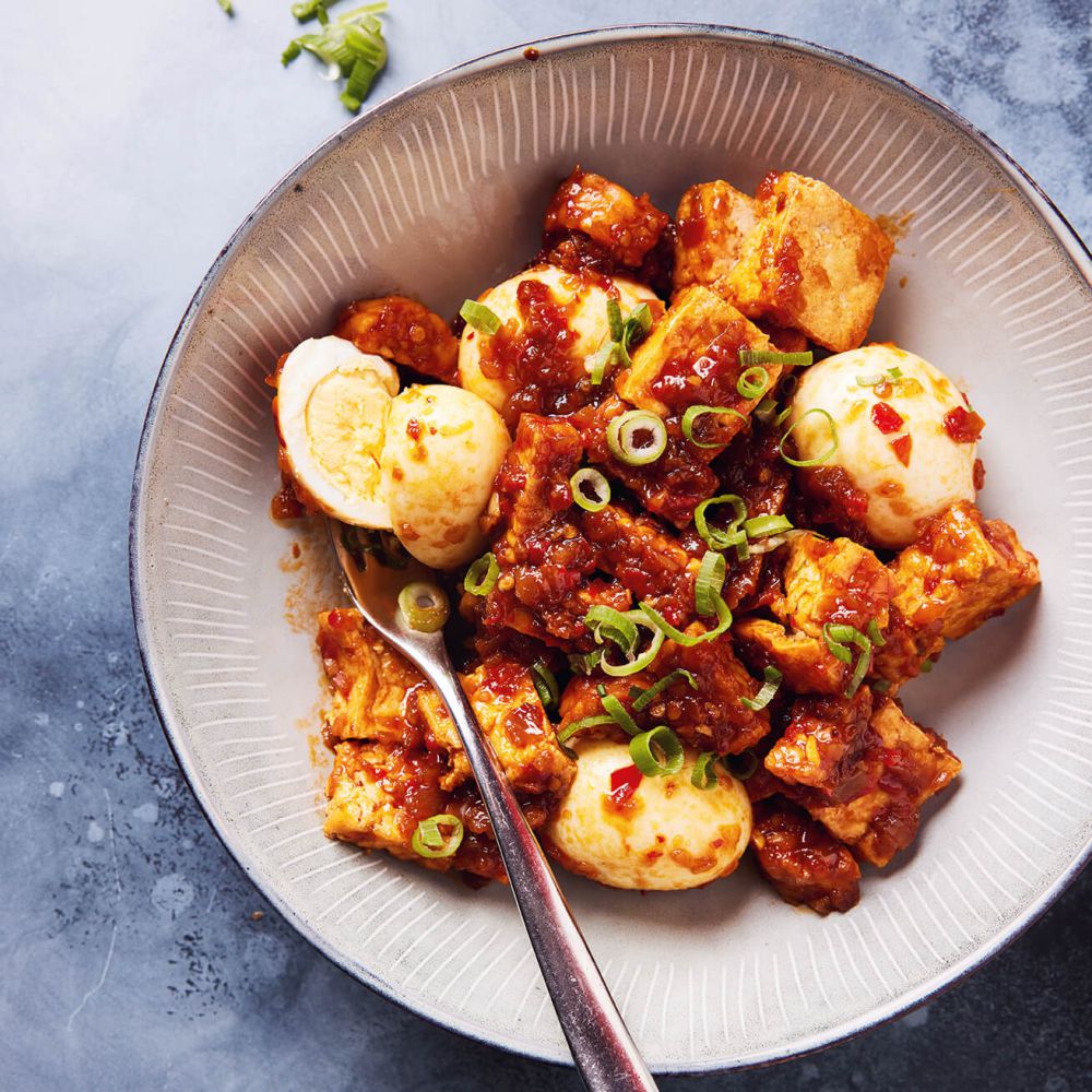 Tofu, tempé en telor (T3 bumbu Bali) - recept - okoko recepten
