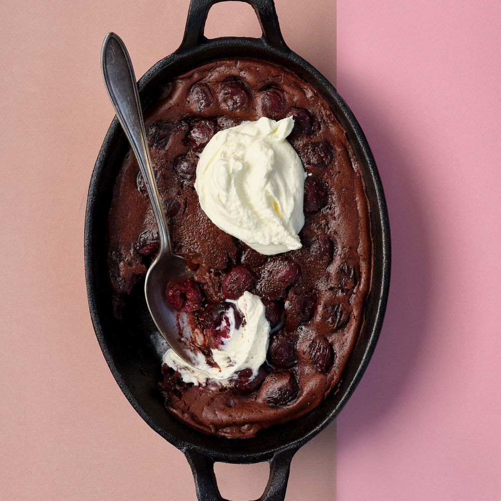 Clafoutis met pure chocolade en kersen - recept - okoko recepten