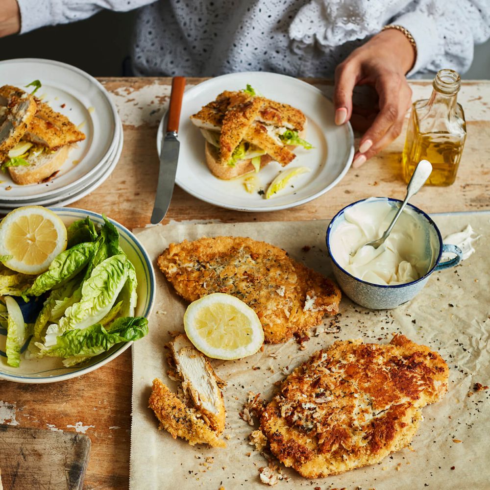 Kipschnitzel met halloumi - recept - okoko recepten