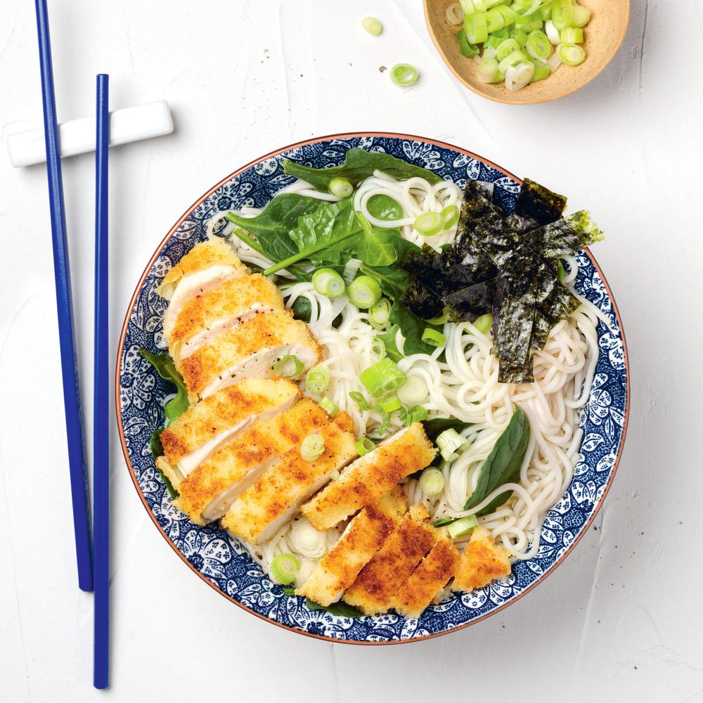 Ramen met gepaneerde kip - recept - okoko recepten