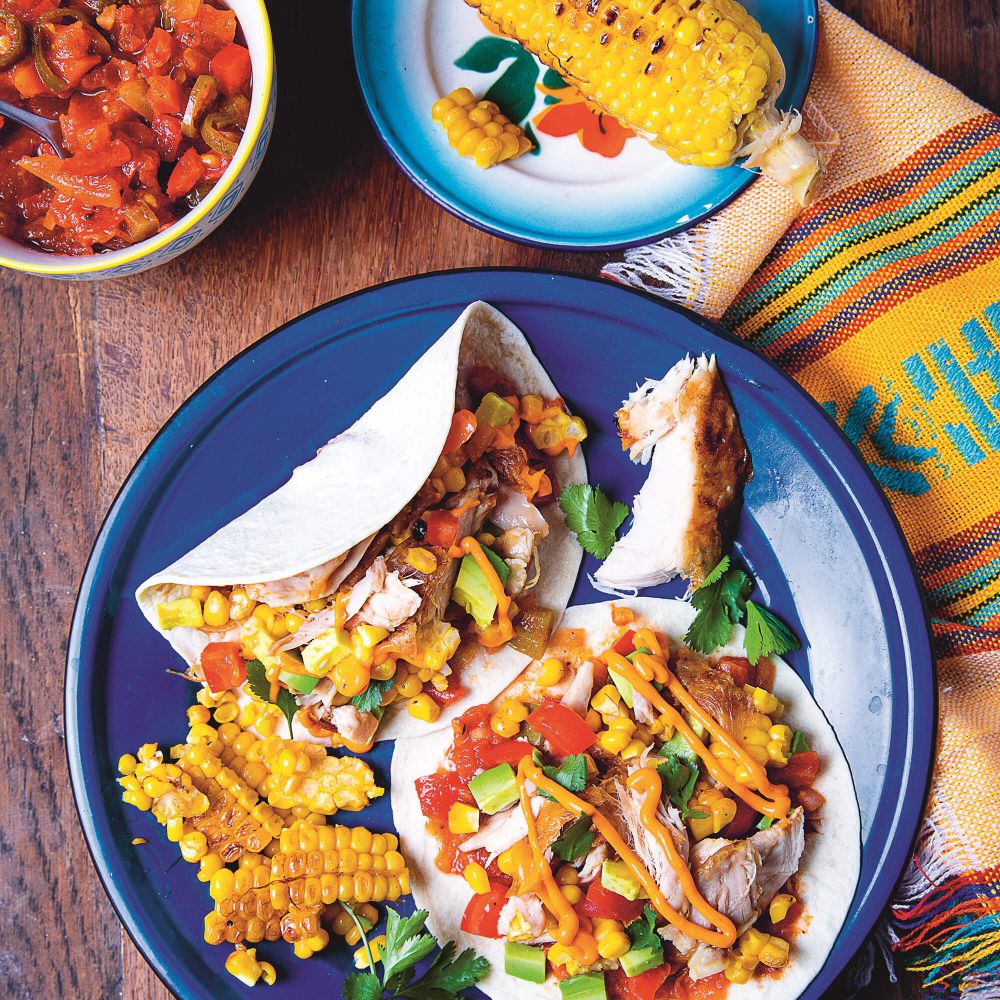 Taco's met kip, mais en salsa - recept - okoko recepten