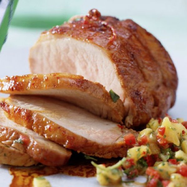 Varkensrollade met mangosalsa - recept - okoko recepten